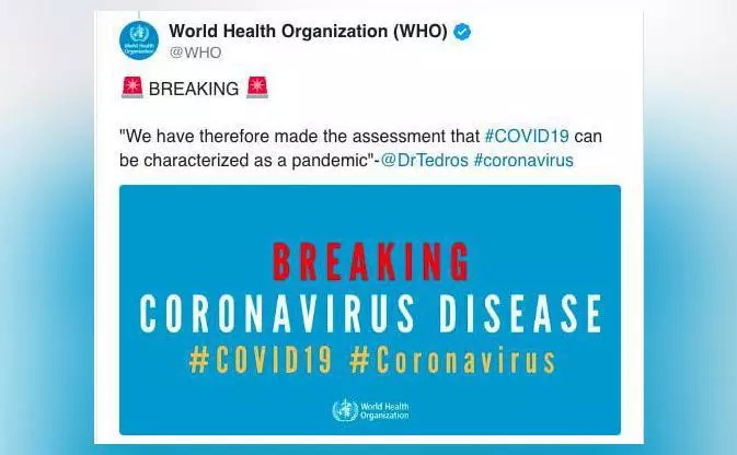 World Health Organization declares coronavirus outbreak a pandemic ...
