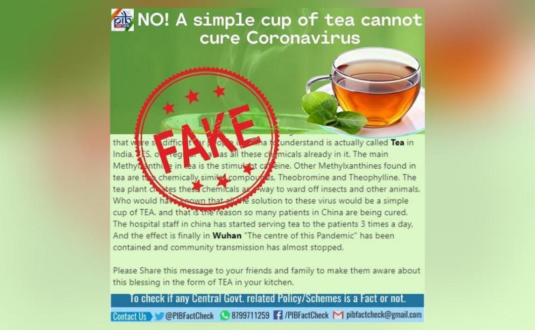 Message saying tea can cure coronavirus goes viral, govt calls it fake
