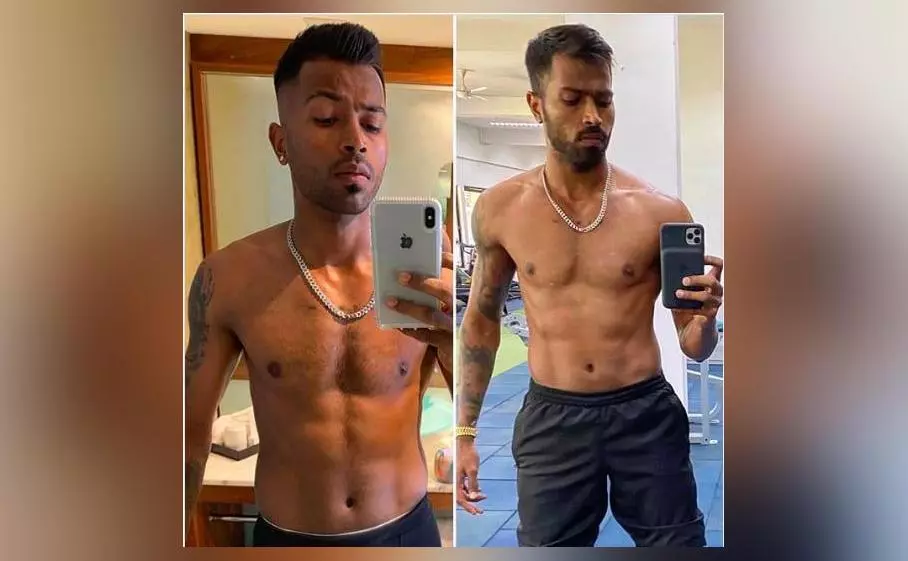 Hardik Pandya gains 7 kg during recovery, shares before-and-after pics ...