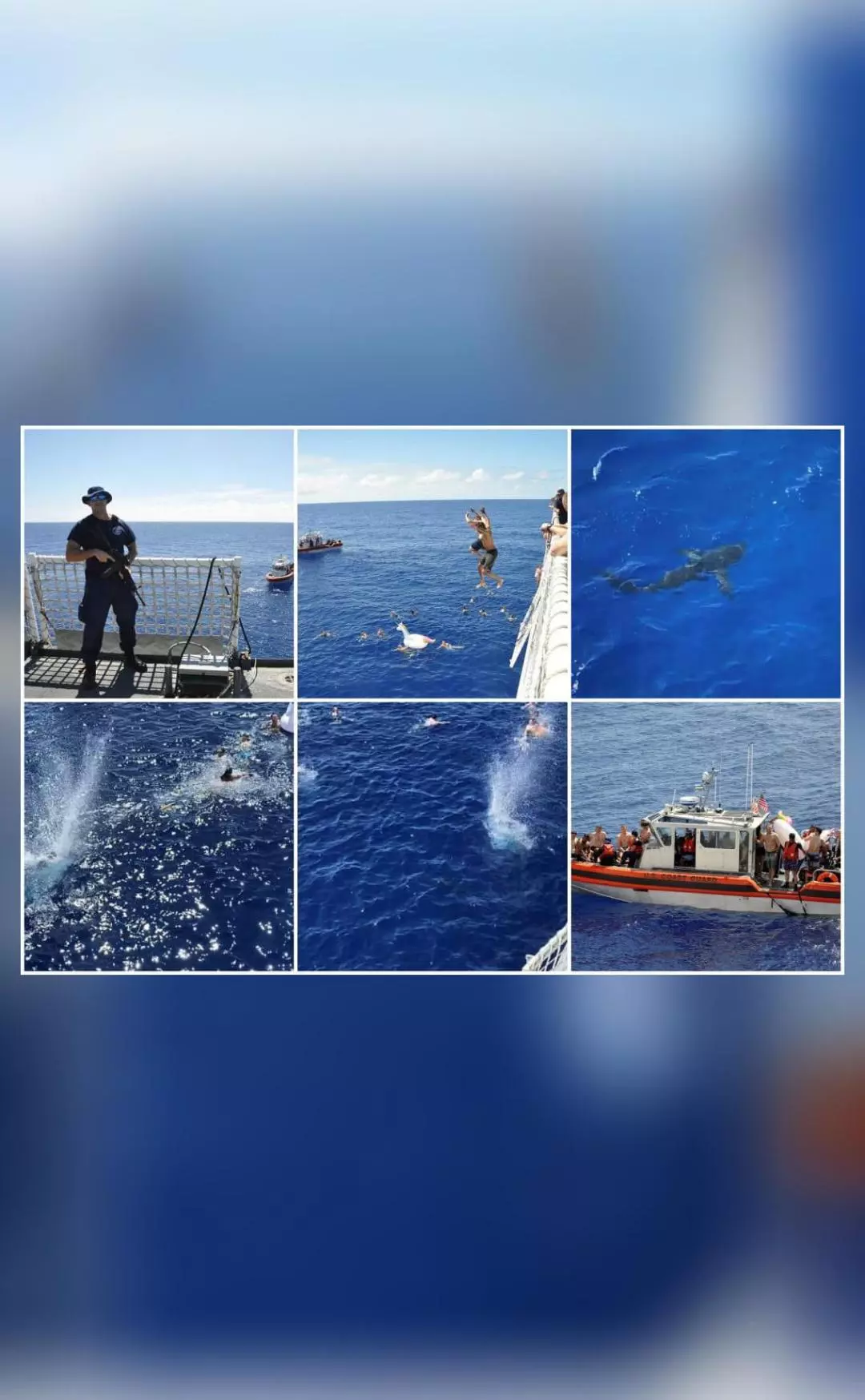 US Coast Guard shoots at shark approaching 40 crew members; video surfaces